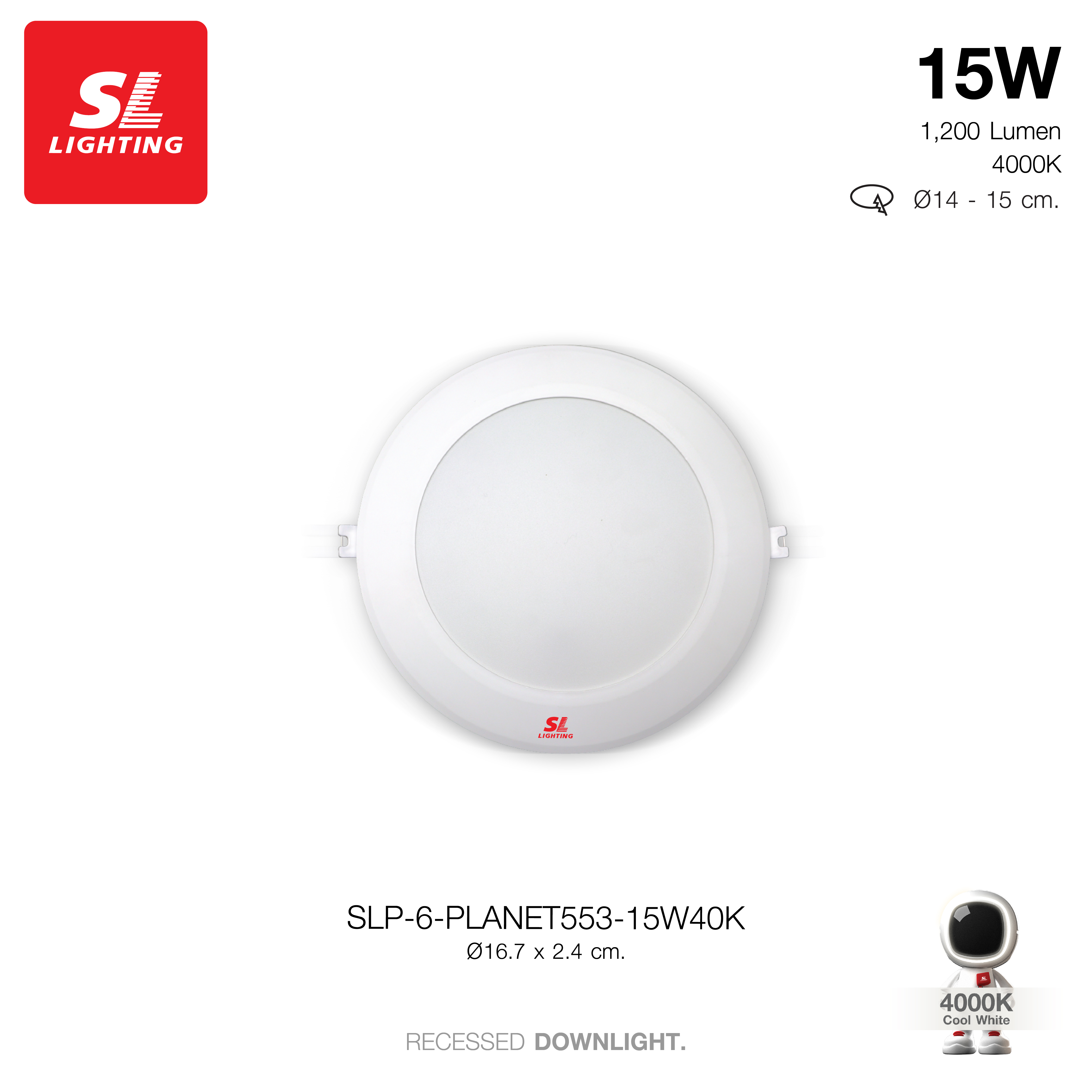 SL LIGHTING | LED Recessed Downlight ดาวน์ไลท์ฝังฝ้าแอลอีดี มี 9W, 12W ...