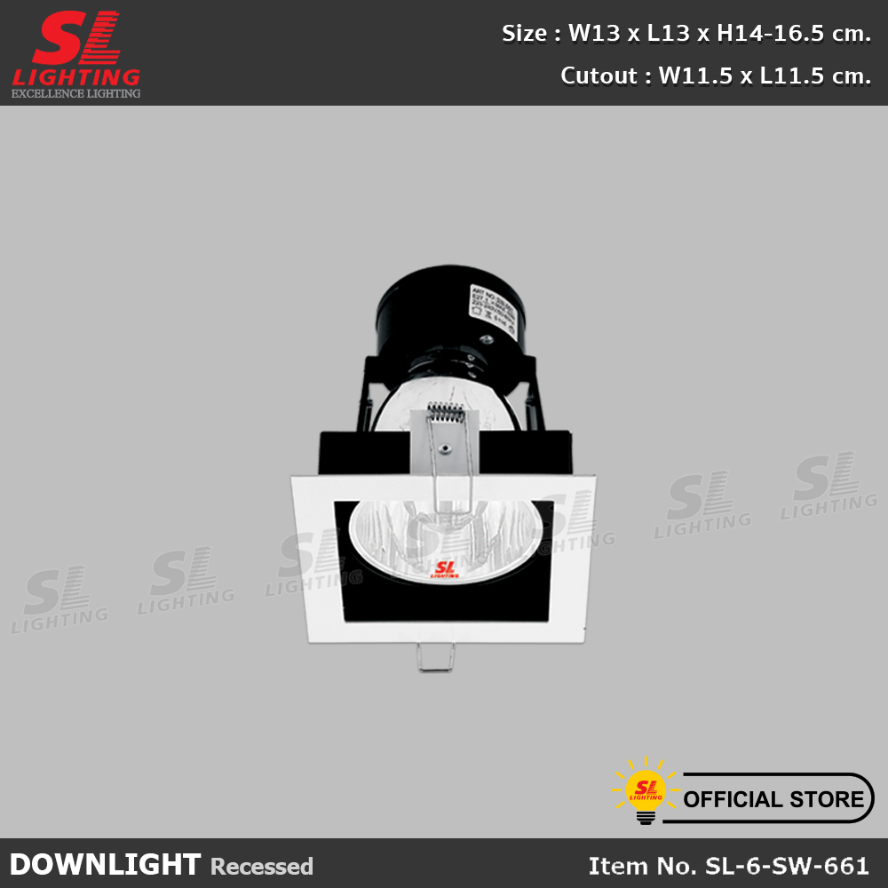 SL LIGHTING | โคมไฟดาวน์ไลท์ แบบฝังฝ้า 2 ช่อง SL-6-571-2 ฐานทรงสี่เหลี่ยม เปลี่ยนหลอดง่าย | ขั้ว ...