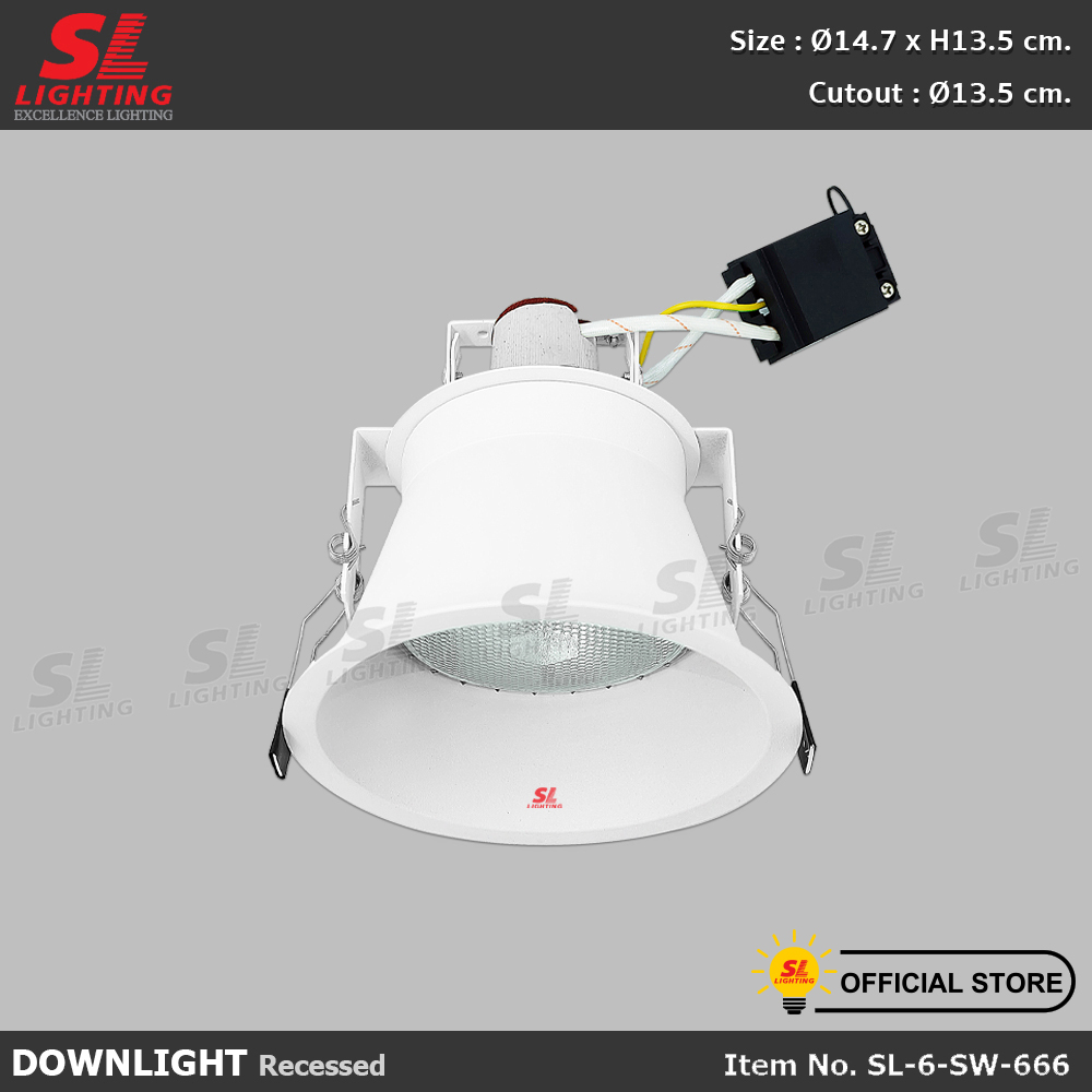SL LIGHTING | Recessed Downlight โคมไฟดาวน์ไลท์ฝังฝ้า PAR30 ขั้ว E27 รุ่น 6-666 มี 2 สีให้เลือก ...
