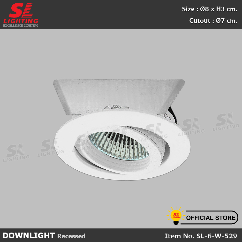 SL LIGHTING โคมไฟดาวน์ไลท์ แบบฝังฝ้า SL-6-W-529 ทรงกลม ขั้ว G5.3 MR16 - บริษัท โชติธนา อิมปอร์ต ...
