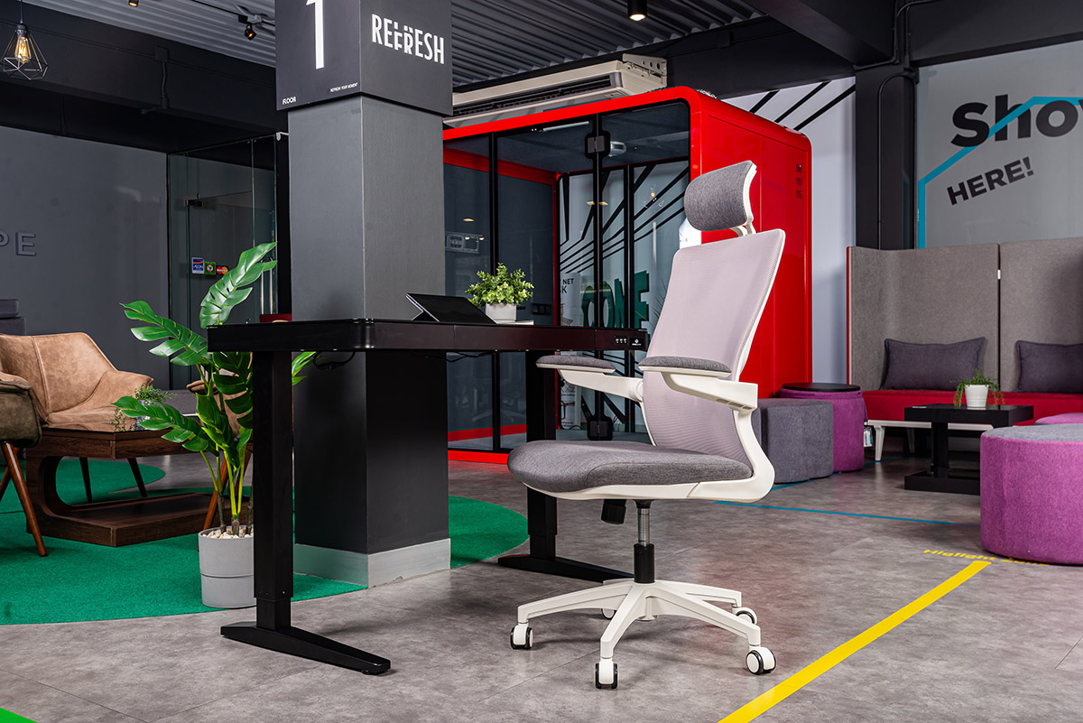 เก้าอี้ Ergonomic chair Workscape รุ่น Luna 59.00cm x 60.00cm สีเทา/ฟ้า ...