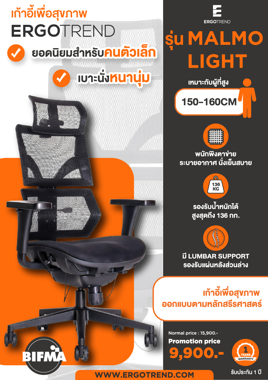 Ergotrend เก้าอี้ทำงานเพื่อสุขภาพเออร์โกเทรน รุ่น ERGO-X GREY grey W81xD66xH114.5-123 - บริษัท ...