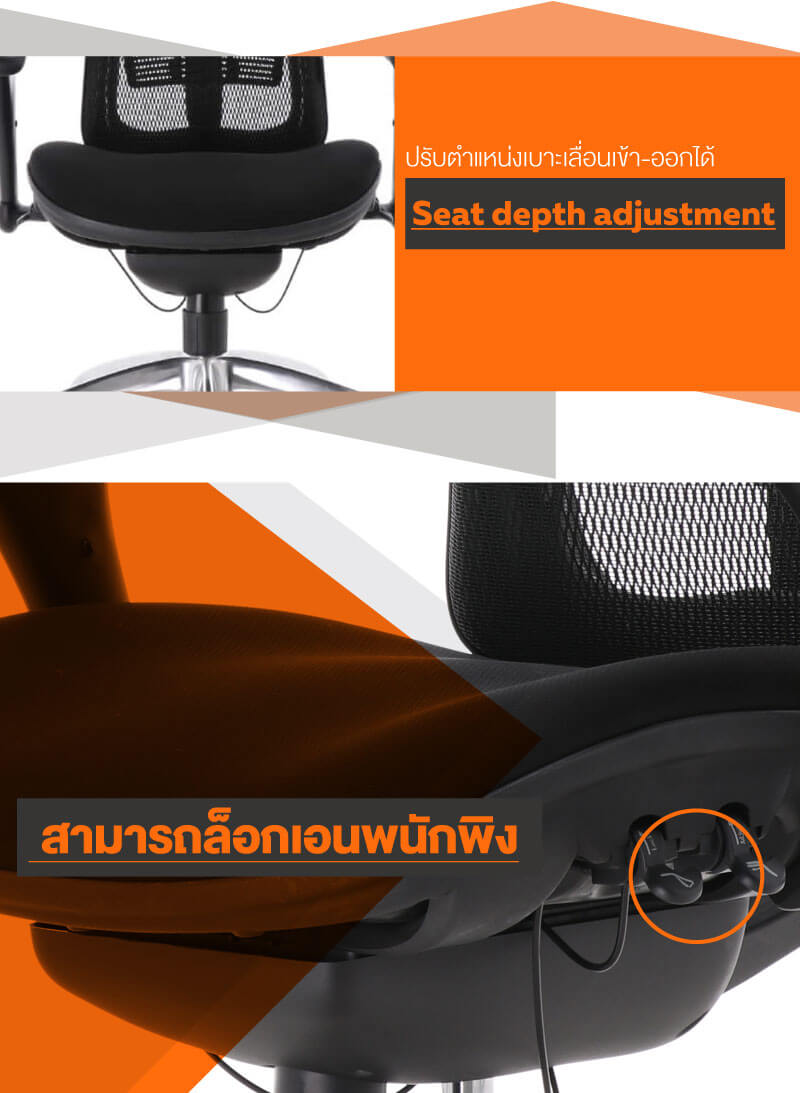 Ergotrend เก้าอี้ทำงานเพื่อสุขภาพเออร์โกเทรน รุ่น CHARM-01BMF สี Black ...