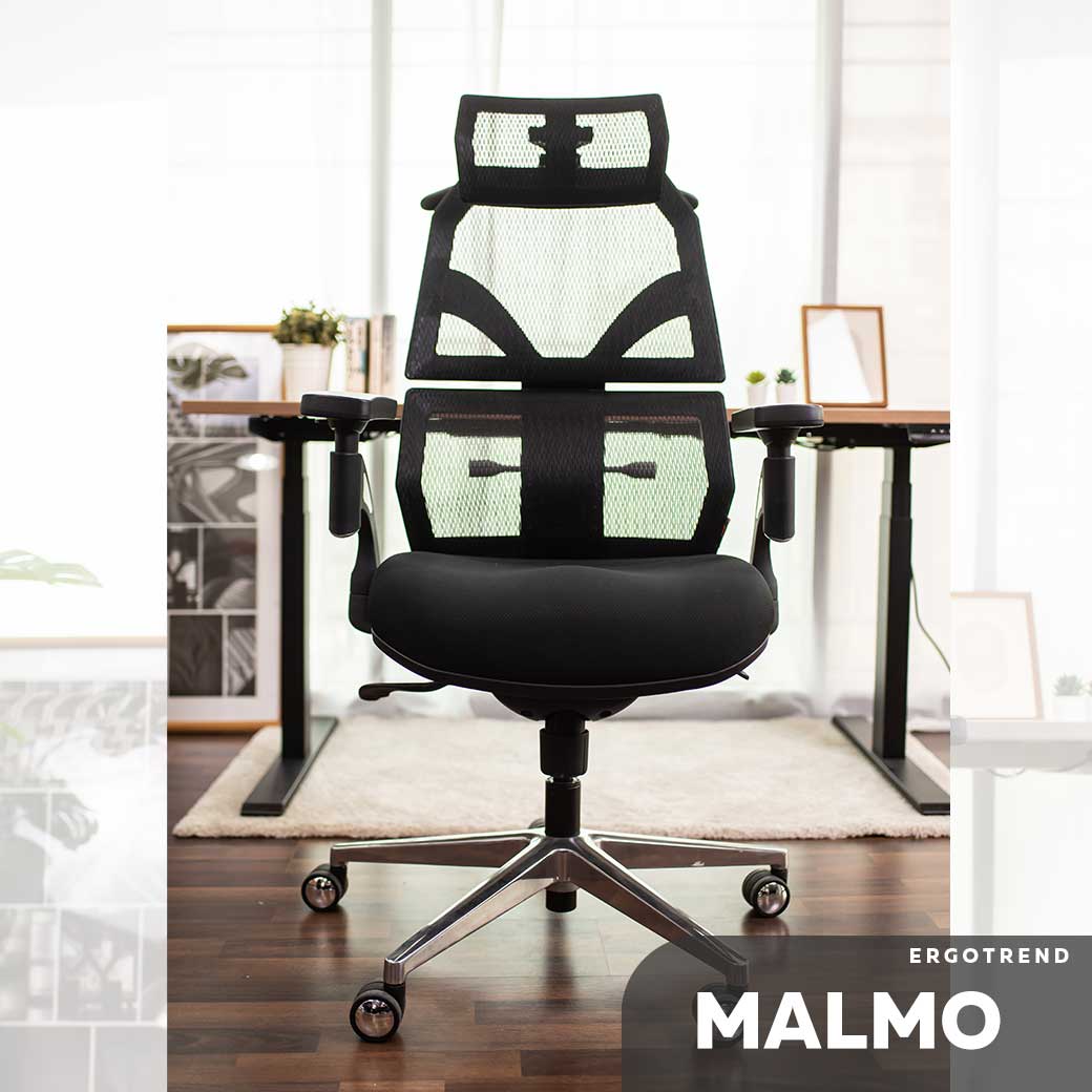 Ergotrend เก้าอี้เพื่อสุขภาพเออร์โกเทรน รุ่น Malmo Black - บริษัท เอ็มพีซินเนอร์จี จำกัด - ThaiPick