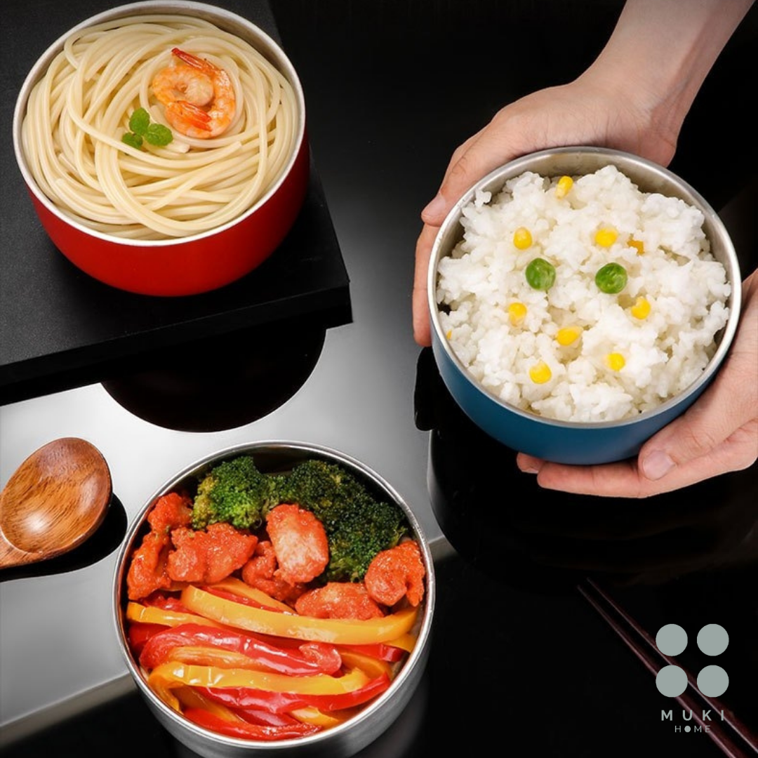 MUKI HOME ชาม ถ้วย ชามสแตนเลส ถ้วยสแตนเลส ชามสแตนเลสเก็บอุณหภูมิ ร้อน ...