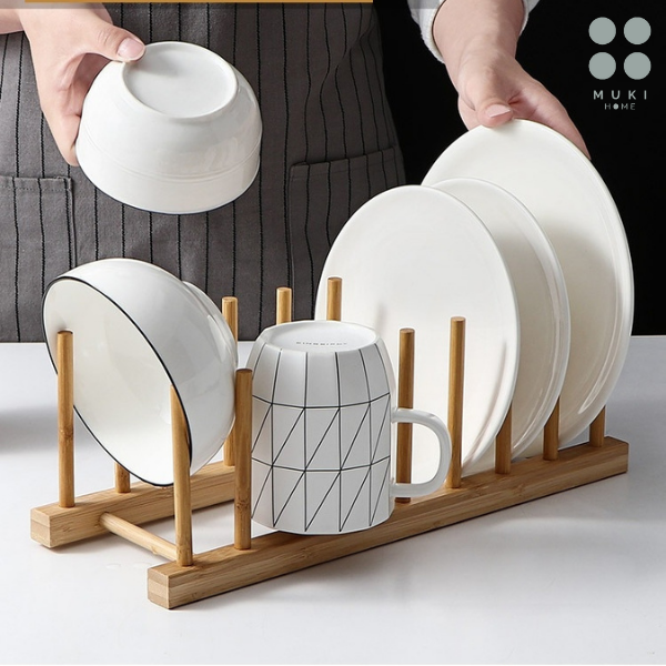 MUKI HOME ที่คว่ำจาน ที่วางจาน ที่คว่ำแก้ว ที่วางหนังสือ แท่งไม้วางของ ...