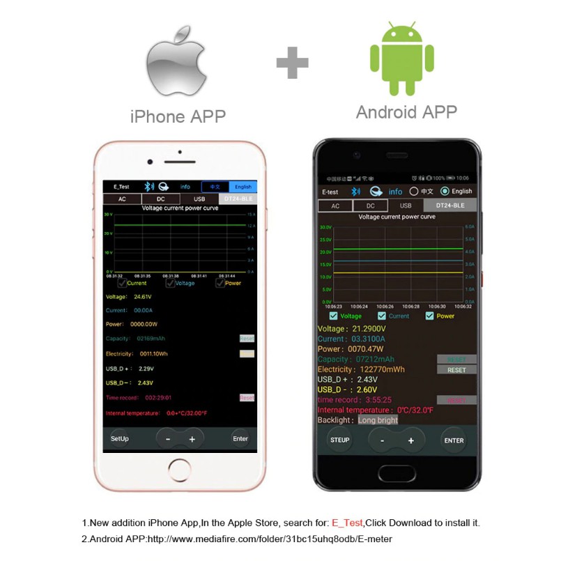 เครื่องวัดไฟฟ้า ATORCH DT24 HD IPS Bluetooth display DC 0-380V Power ...