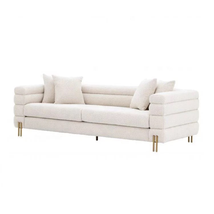 Nordic Simple Light Luxury Sofa 210 cm fabric white - บริษัท เอวายอาร์ ...