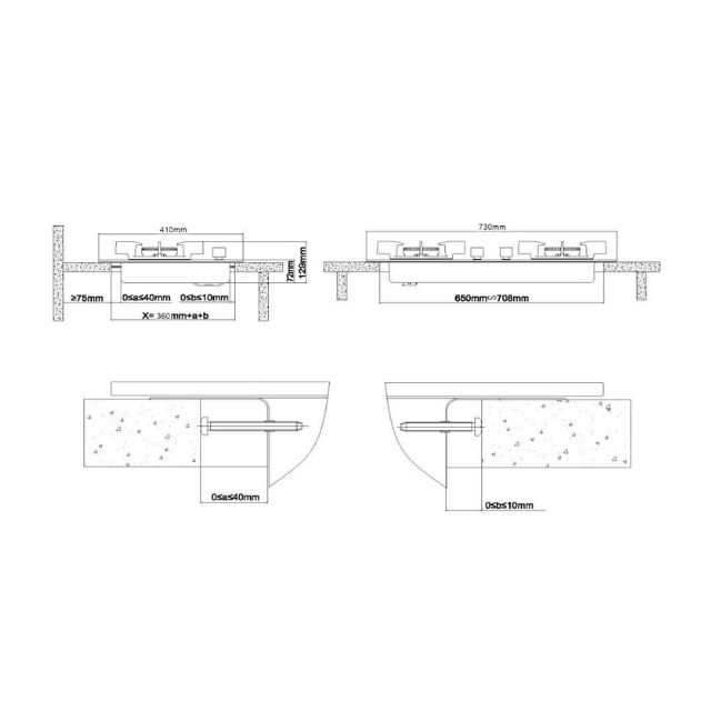 Fotile ชุดเซ็ทเครื่องดูดควัน EMS9032 เตาแก๊สฝัง GHG73201 สีดำ สีดำ ...