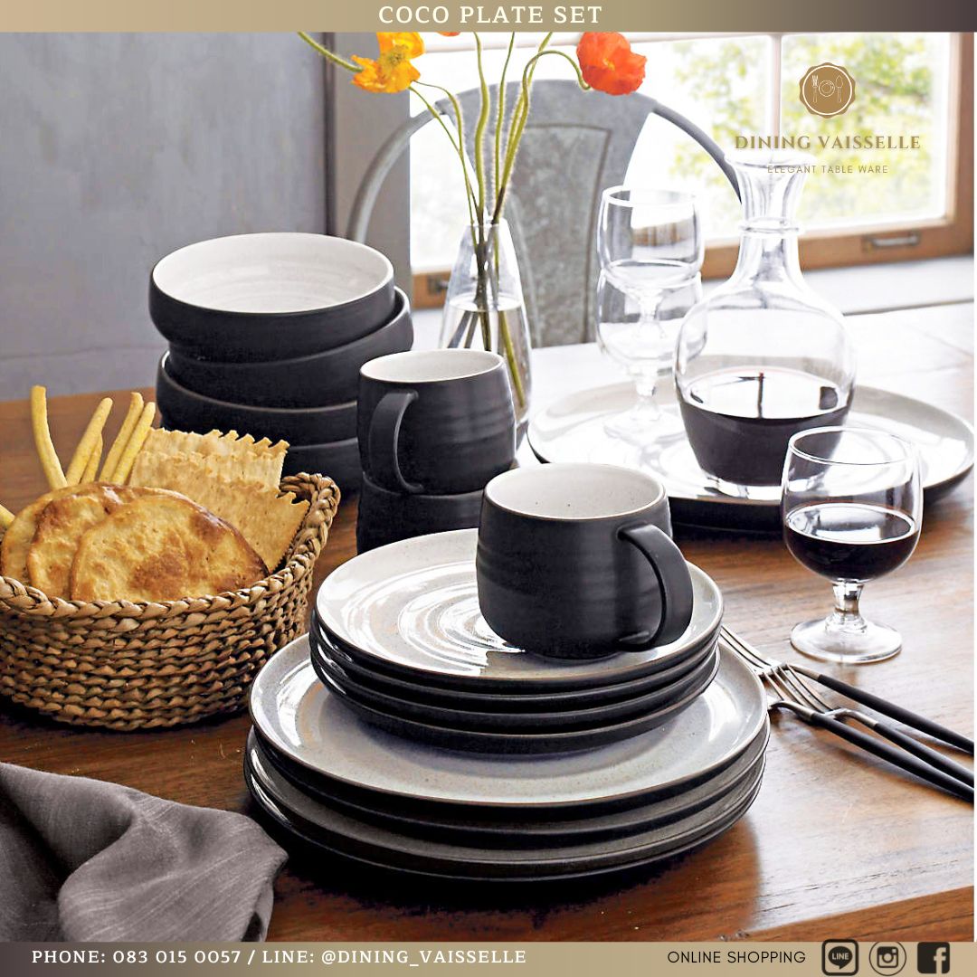 Dining Vaisselle ชุดจานสีดำ Modern Black CoCo Plate Set สไตล์โมเดิร์น ...