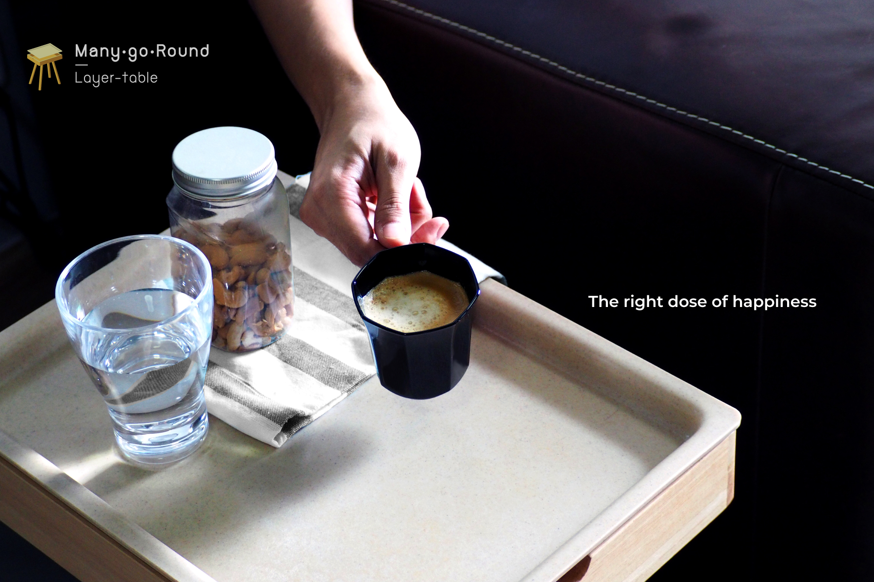 Many-go-Round โต๊ะข้าง รุ่น LAYER ขนาด 31.5x42x49.5 cm สีธรรมชาติ ...