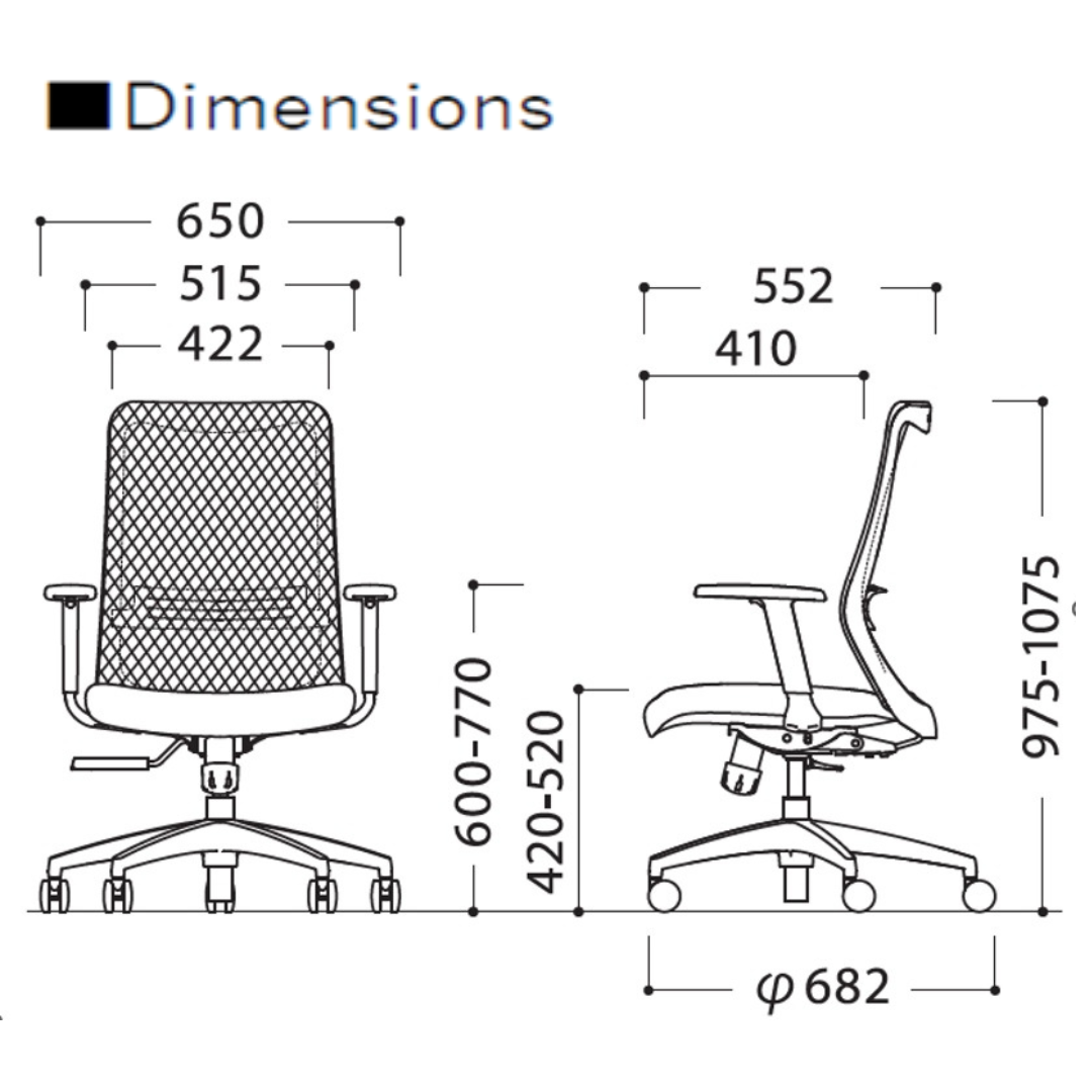 OKAMURA เก้าอี้รุ่น RIN ALUMINIUM BASE SEAT SLIDE 3D ARMREST BLACK ...