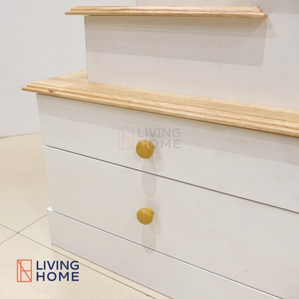 Livinghome Furniture โต๊ะหมู่บูชา รุ่น นพคุณ แบบนั่งกราบ ขนาด 120 cm. W120 x D60 x H90 CM. สีขาว ...