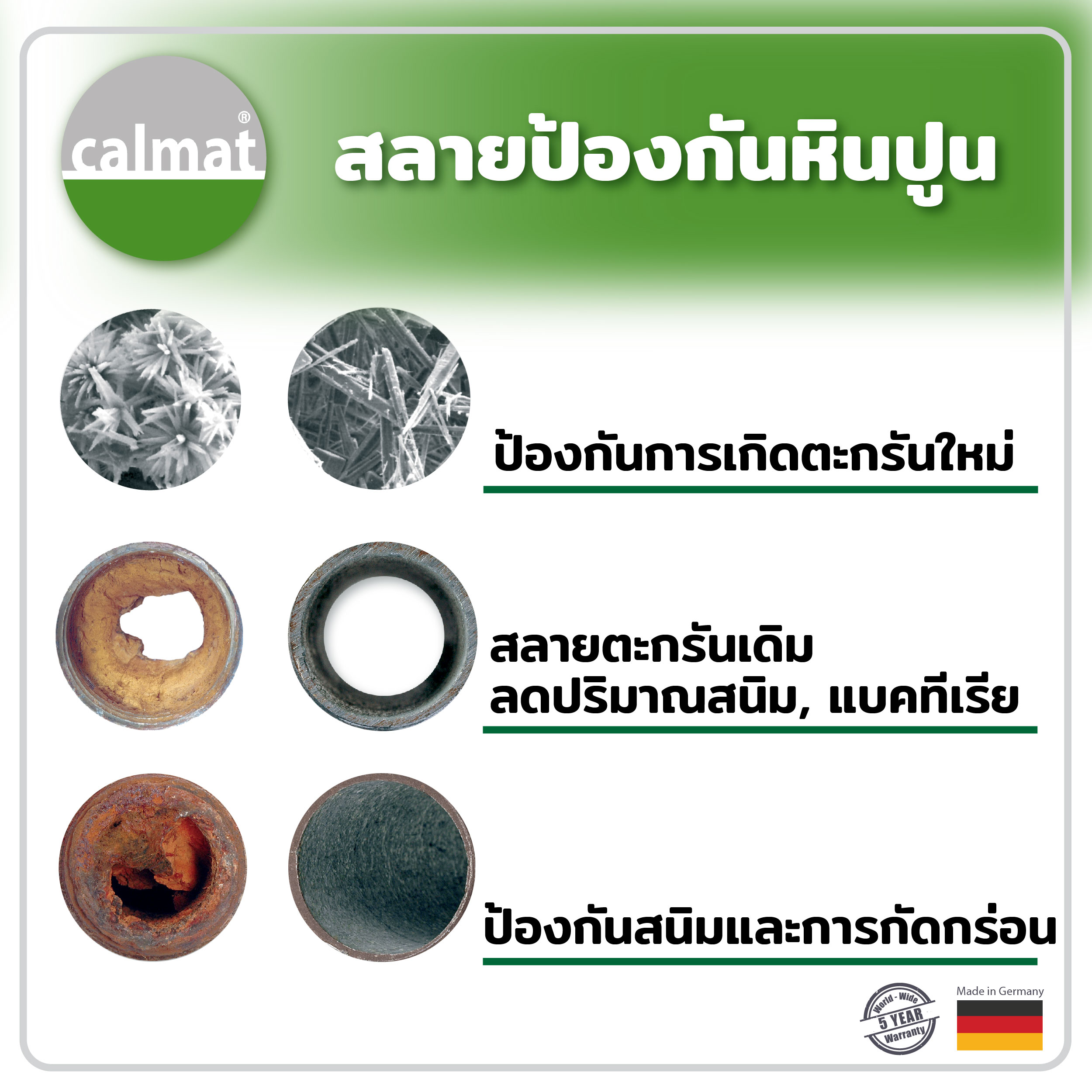 CALMAT เครื่องกำจัดและป้องกันหินปูนในบ้าน เฉพาะเครื่อง สีดำ ท่อ 1-1/2 ...