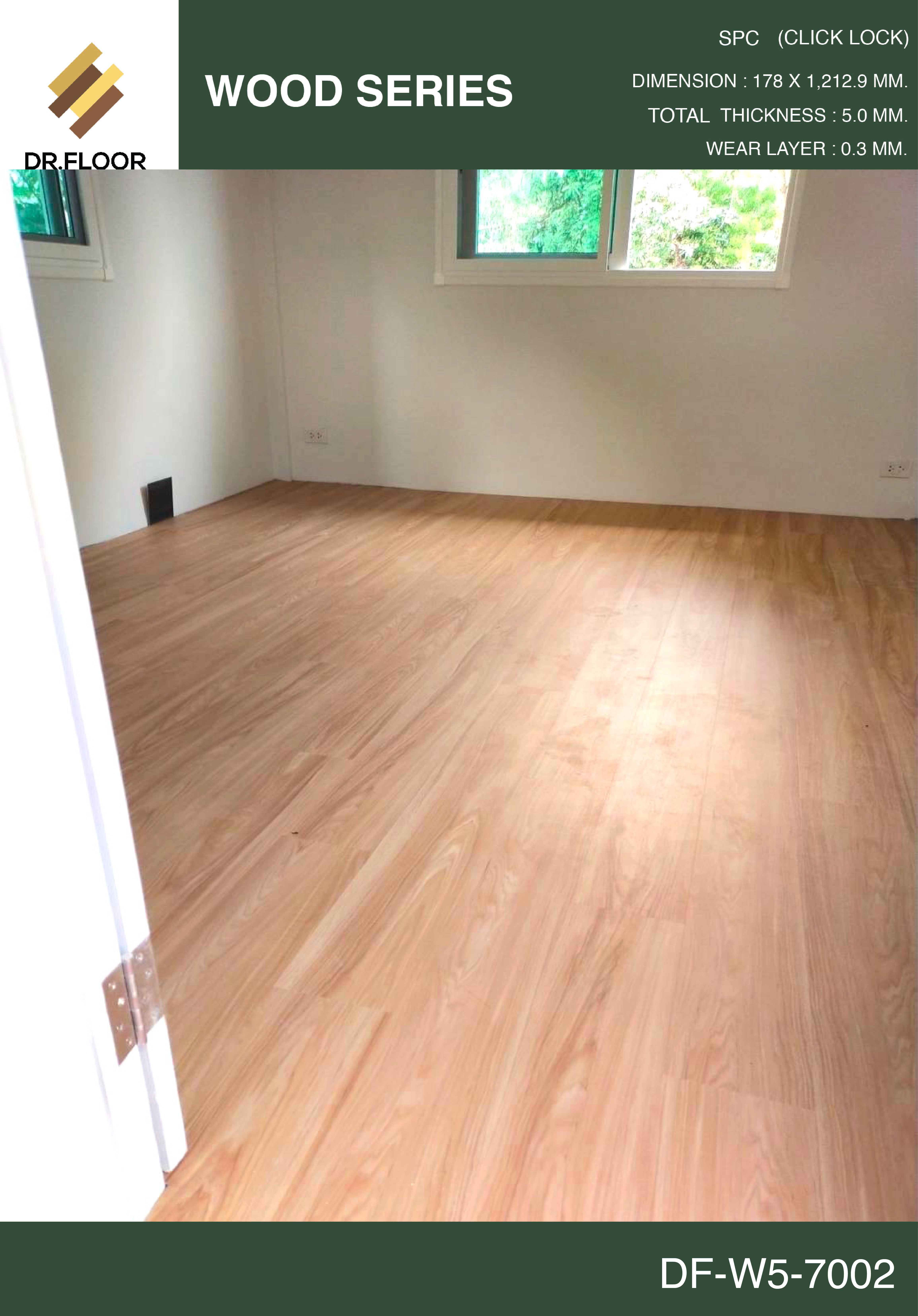 DR.FLOOR ลายไม้ WOOD SPC 5mm. (Click lock ) รุ่น DF-W5-7002 ขนาด 178x1 ...