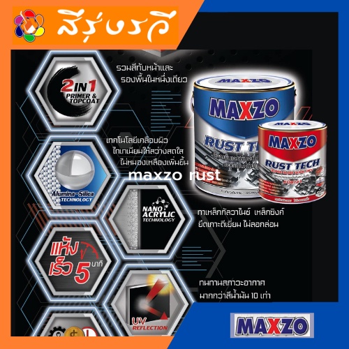 MAXZO MAXZO RUST TECH สีทาเหล็กกัลวาไนซ์ เหล็กชุบซิงค์ แม็กโซ่ รัสท์ ...