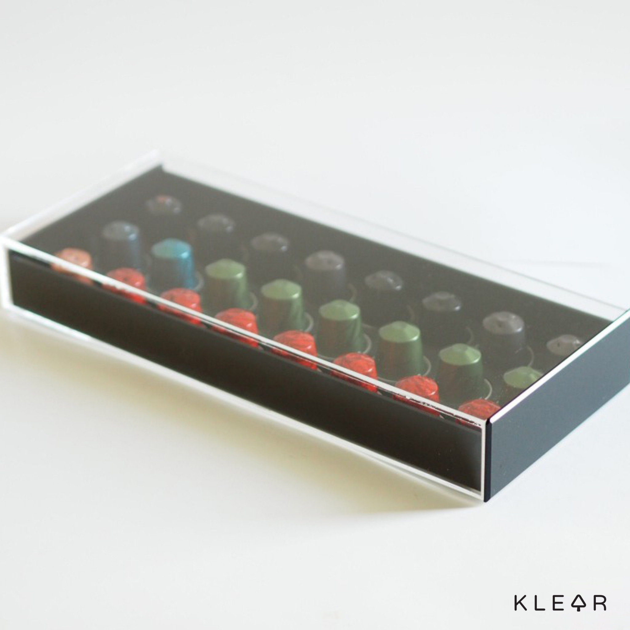 KlearObject กล่องเก็บแคปซูลกาแฟ 24 ชิ้น ขนาด 46.00cm x 16.00cm สีใส - ThaiPick