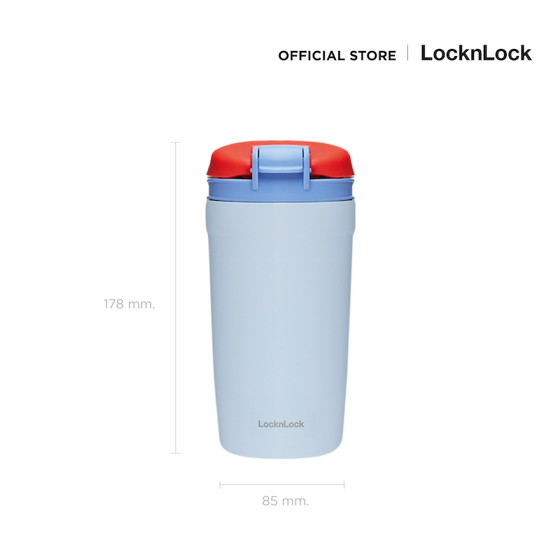 LocknLock แก้วน้ำเก็บอุณหภูมิ Dual One Touch Tumbler ความจุ 430 ml. รุ่น LHC3282 Mint 430 ml ...
