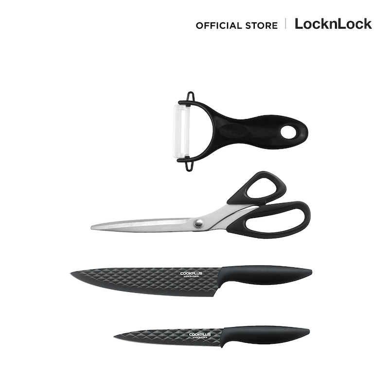 LocknLock ชุดเครื่องครัวมีด 4 ชิ้น Kitchen Knife Set รุ่น CKK103S4BLK ...