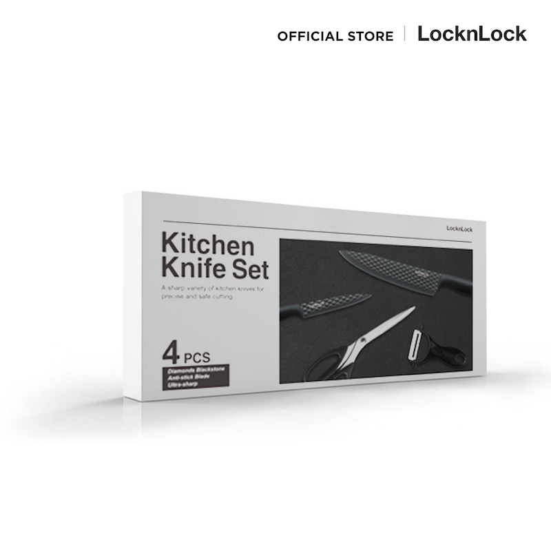 LocknLock ชุดเครื่องครัวมีด 4 ชิ้น Kitchen Knife Set รุ่น CKK103S4BLK ...