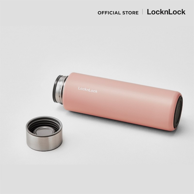 LocknLock กระบอกน้ำสูญญากาศเก็บร้อน - เย็นฝาแสตนเลส ความจุ 400 ml. Flat ...