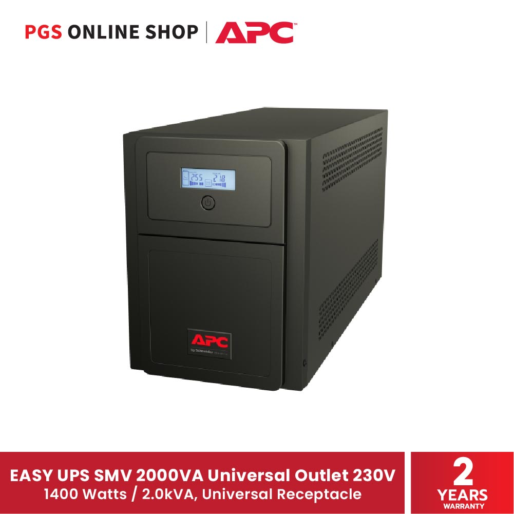APC EASY UPS (เครื่องสำรองไฟ) รุ่น SMV 2000VA Universal Outlet 230V APC ...