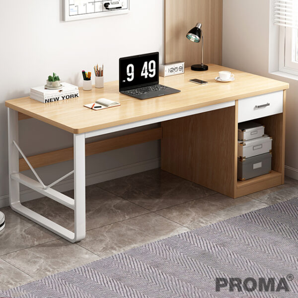 PROMA โต๊ะทำงาน โต๊ะคอมพิวเตอร์ ขาโลหะ พร้อมลิ้นชัก Computer Desk ...