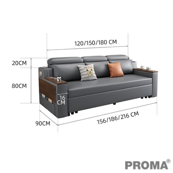 โซฟาเบดเก็บของเอนกประสงค์ โซฟาเตียงนอนพับได้ Sofa Multi function Storage Sofa Bed 150 cm ...