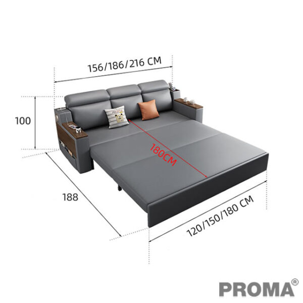 โซฟาเบดเก็บของเอนกประสงค์ โซฟาเตียงนอนพับได้ Sofa Multi function Storage Sofa Bed 150 cm ...