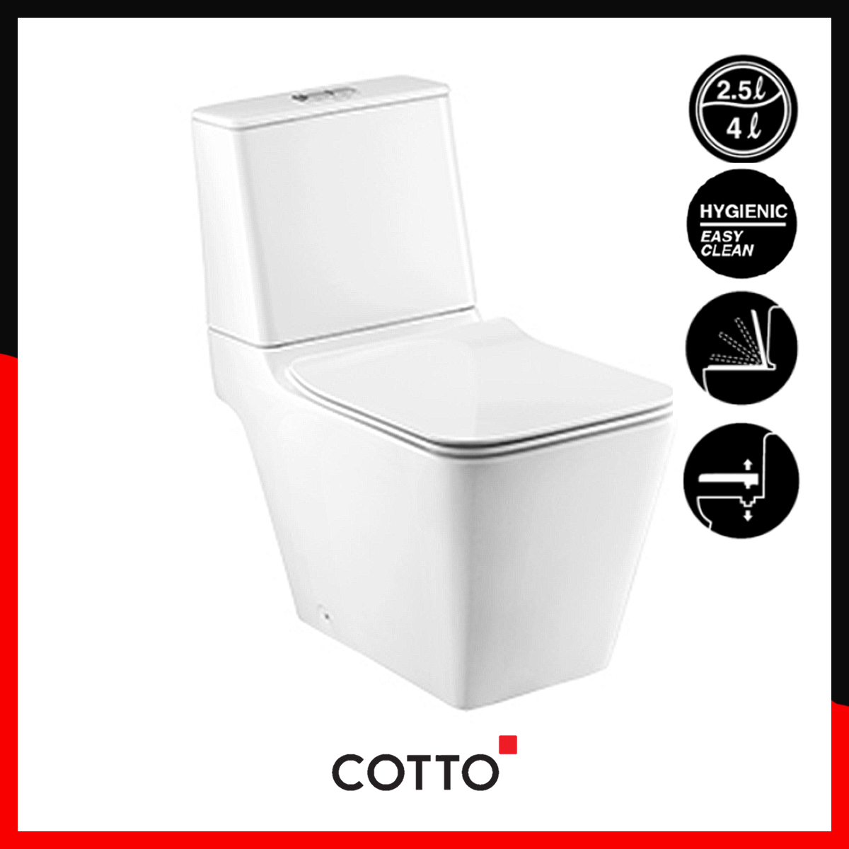 COTTO สุขภัณฑ์สองชิ้น รุ่นอเล็กซ์ ขนาด 6 ลิตร สีขาว C13931 - บจก.ชล ...