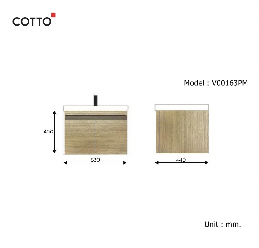 COTTO ตู้เก็บของใต้อ่างล้างหน้าแบบแขวนผนัง รุ่น V00163PW ตู้และอ่าง ...