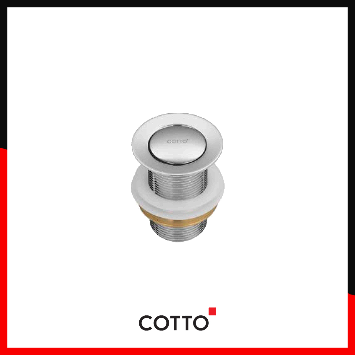 COTTO สะดืออ่างล้างหน้าแบบกด รุ่น CT665(HM) มีรูน้ำล้น โครเมี่ยม ...