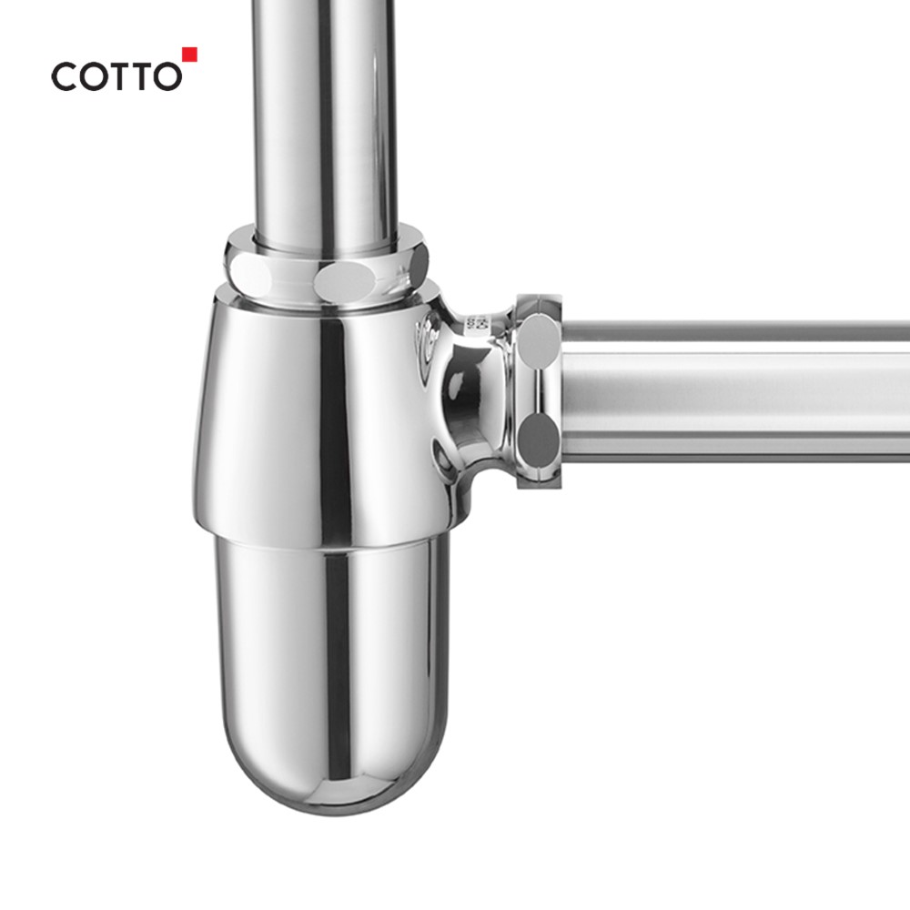 COTTO ท่อน้ำทิ้งอ่างล้างหน้าแบบกระปุก รุ่น CT680AX(HM) ยาว 39 ซม. โครเ ...