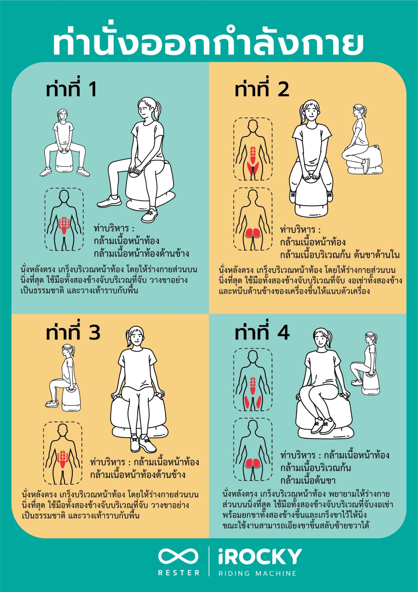 RESTER iROCKY เครื่องออกกำลังกาย ไอร็อกกี้ รุ่น RST-603 สีแดง - บริษัท ...