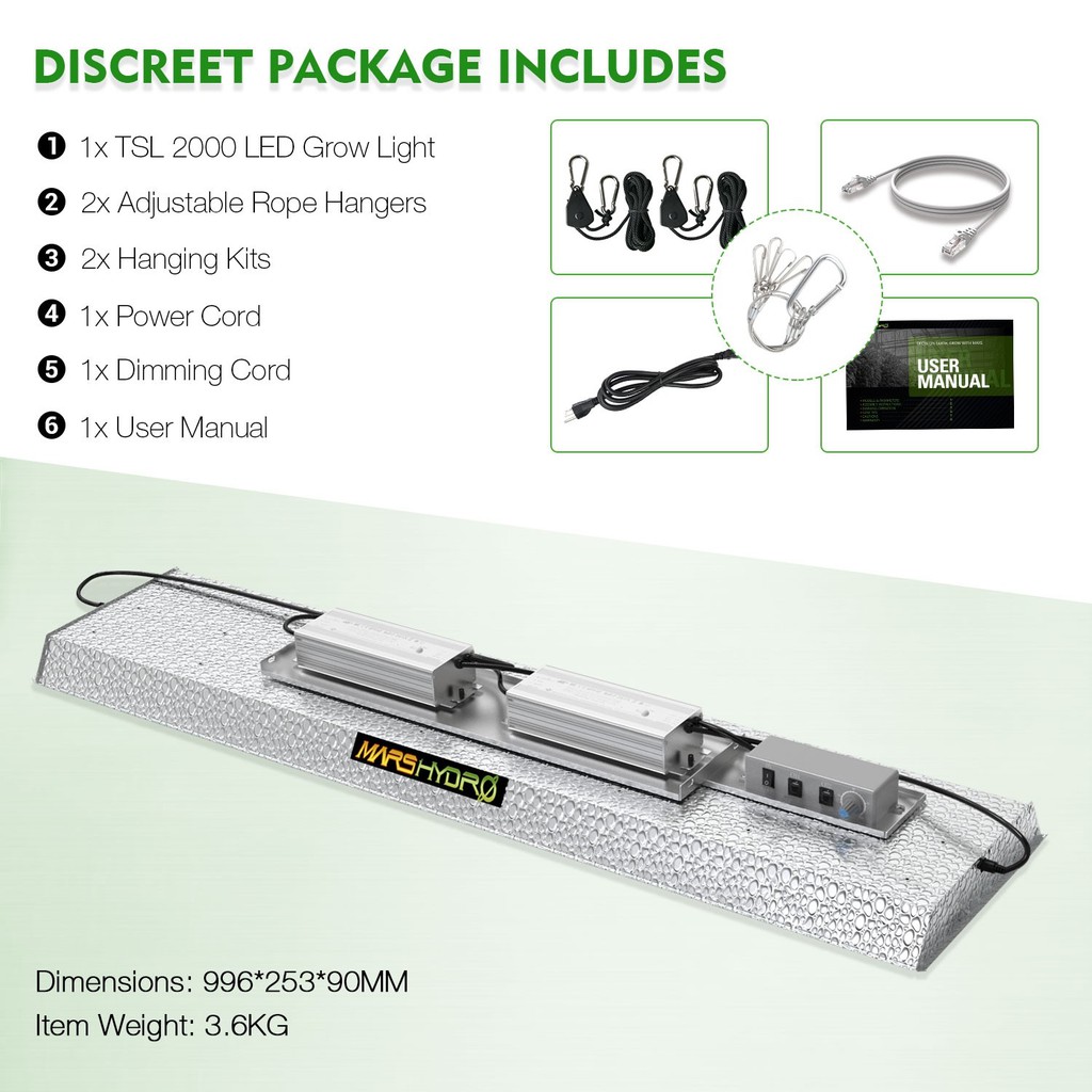 Mars hydro TSL2000 300W ไฟปลูกต้นไม้ Full Spectrum with IR Marshydro ...