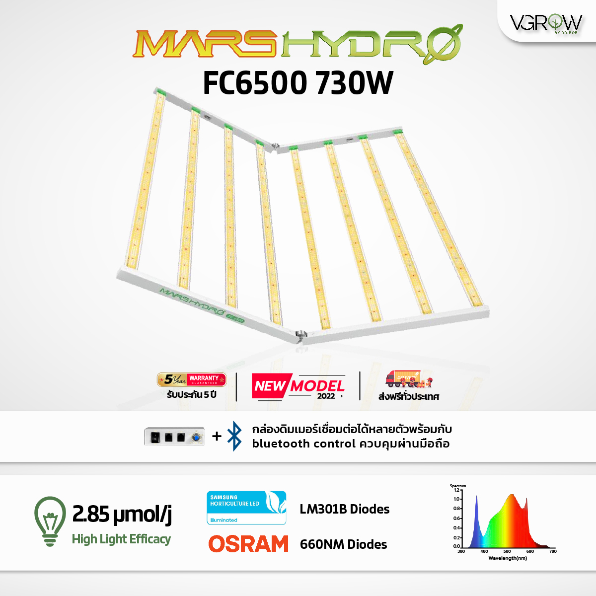 Mars hydro FC-E8000 Grow Bars ไฟบาร์ปลูกต้นไม้ 800W Full Spectrum ...