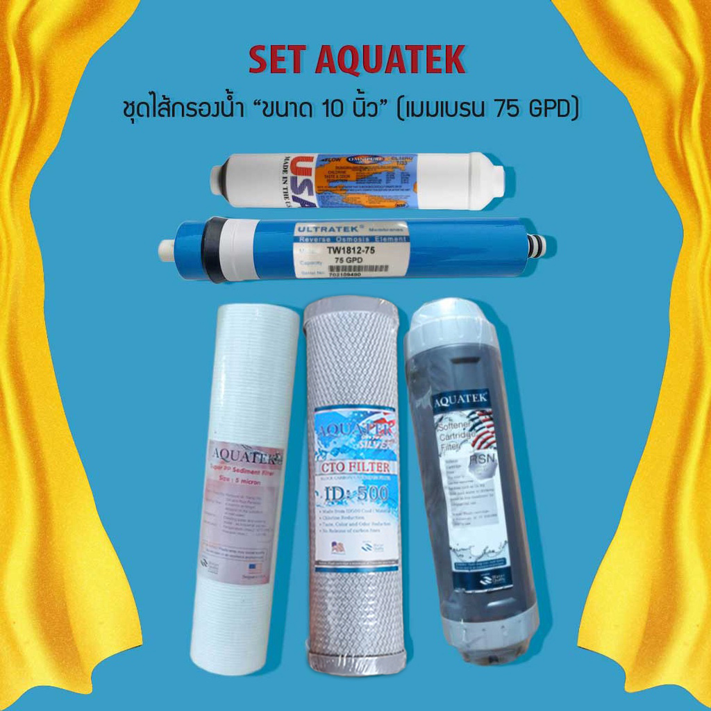 Mazuma ชุดไส้กรองน้ำ สำหรับเครื่องกรองน้ำดื่ม รุ่น RO Essence RO ...