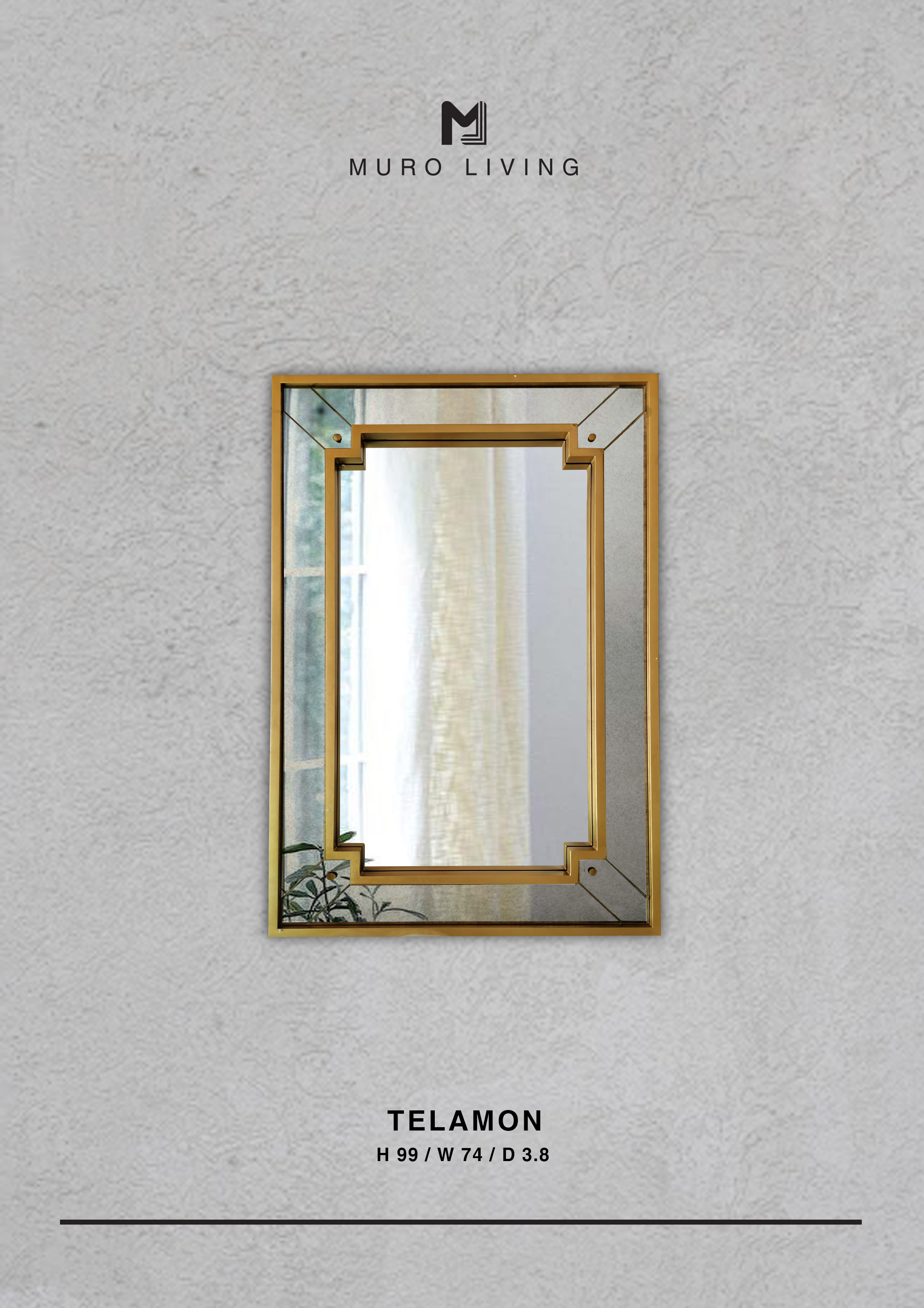 กระจกตกแต่งผนังดีไซน์ Muro Living รุ่น TELAMON Square Mirror - บริษัท ...