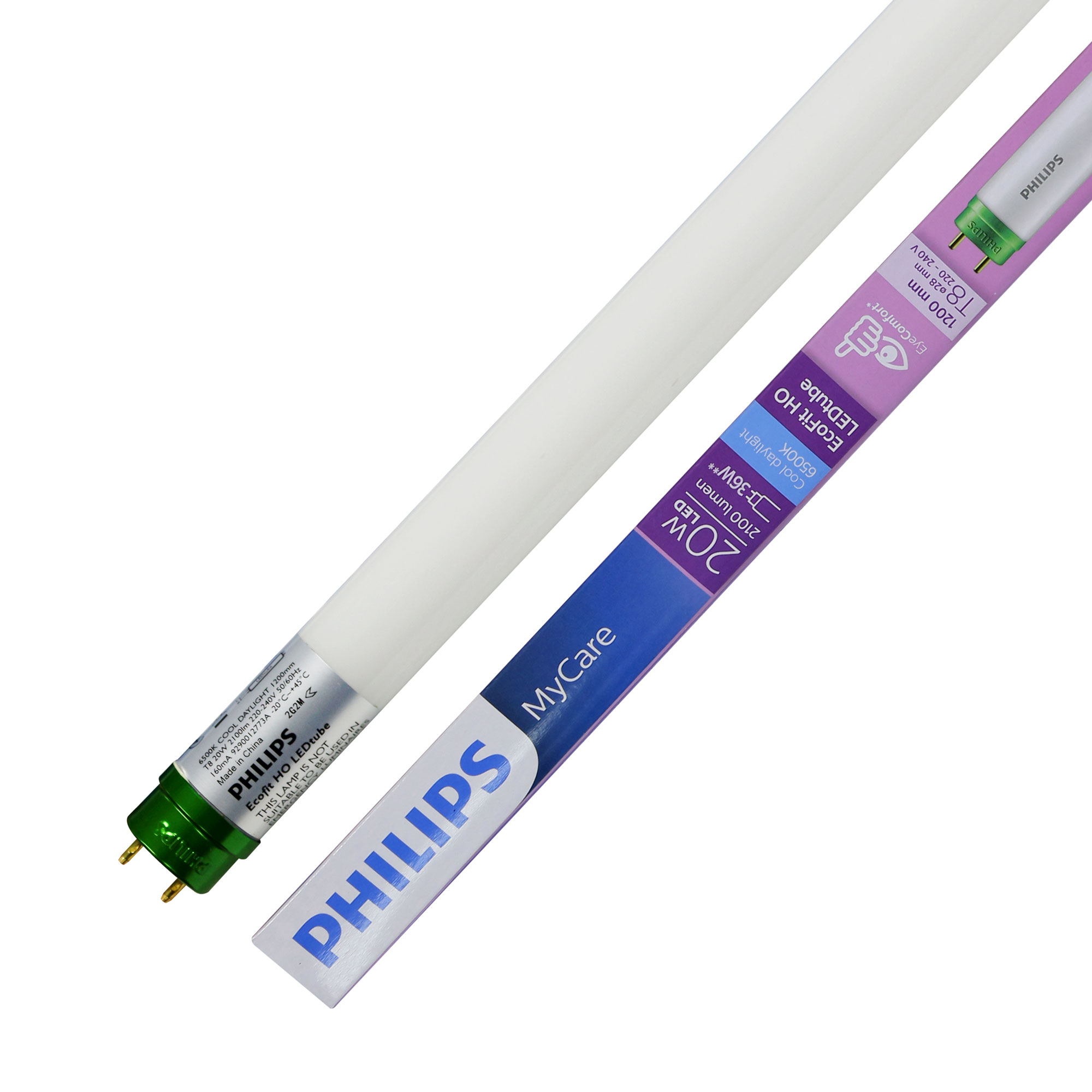 Philips หลอดนีออนยาว LED 20W แสงขาว (DL) / แสงส้ม (WW) EcoFit ขั้วเขียว ...