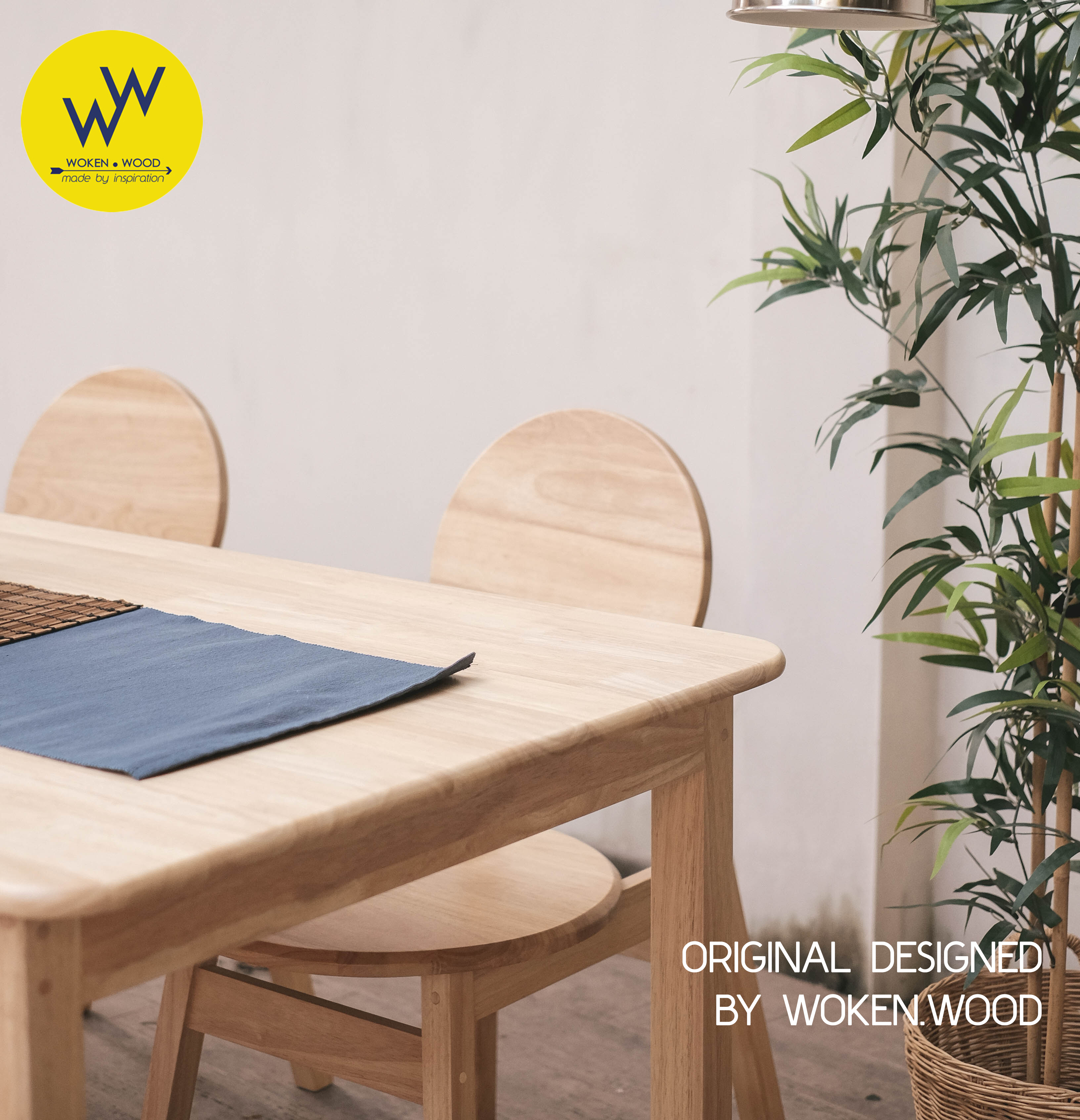 WOKEN WOOD HACHI x TAIYOU dining set ชุดโต๊ะไม้ยางพารารุ่น HACHI x ...