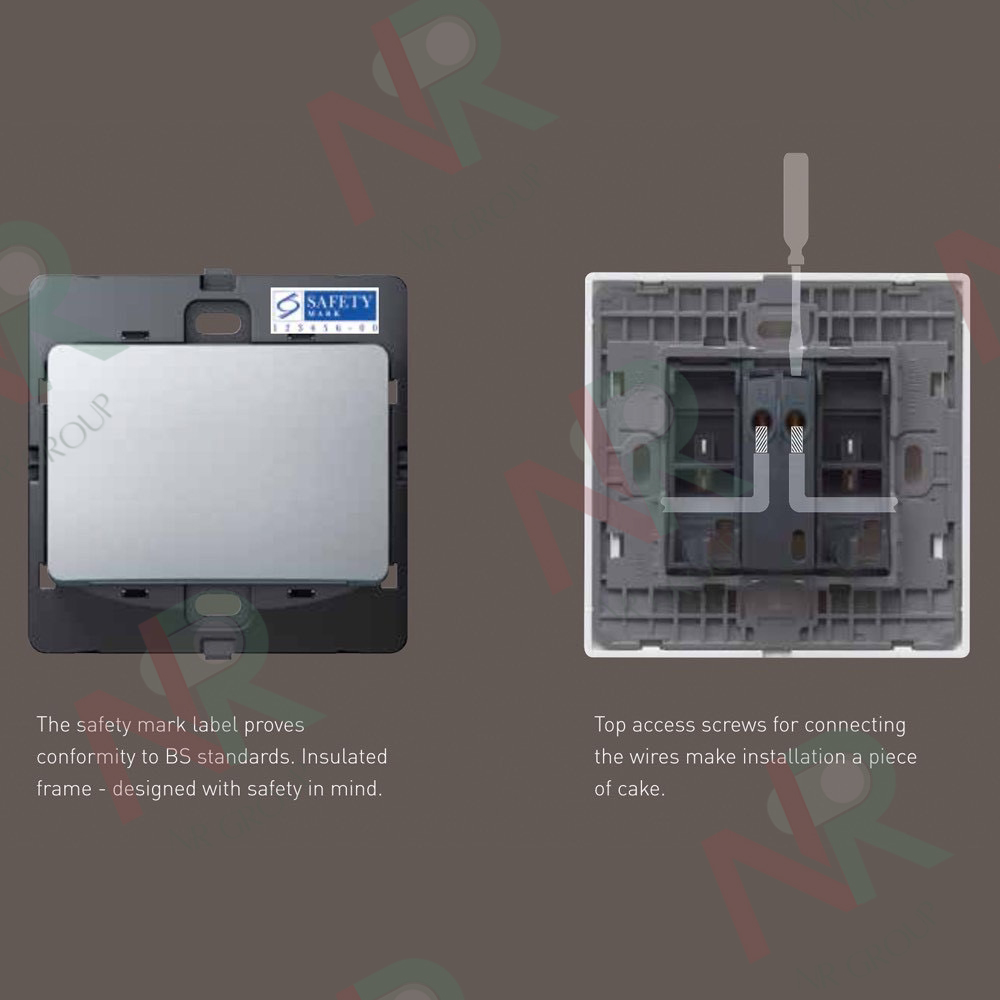 Legrand Mallia ชุดสวิตช์ 2 ทาง 2 ช่อง/สวิตช์สองทาง #281003 10AX 250V สี ...