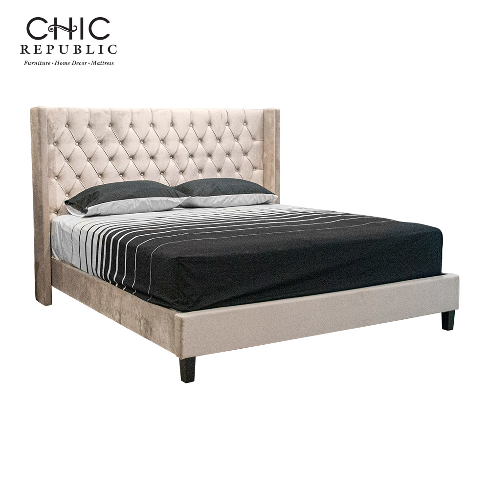 CHIC REPUBLIC เตียงนอนขนาด 6 ฟุต รุ่น MOVIDA น้ำตาลอ่อน/ดำ - บริษัท ชิค ...