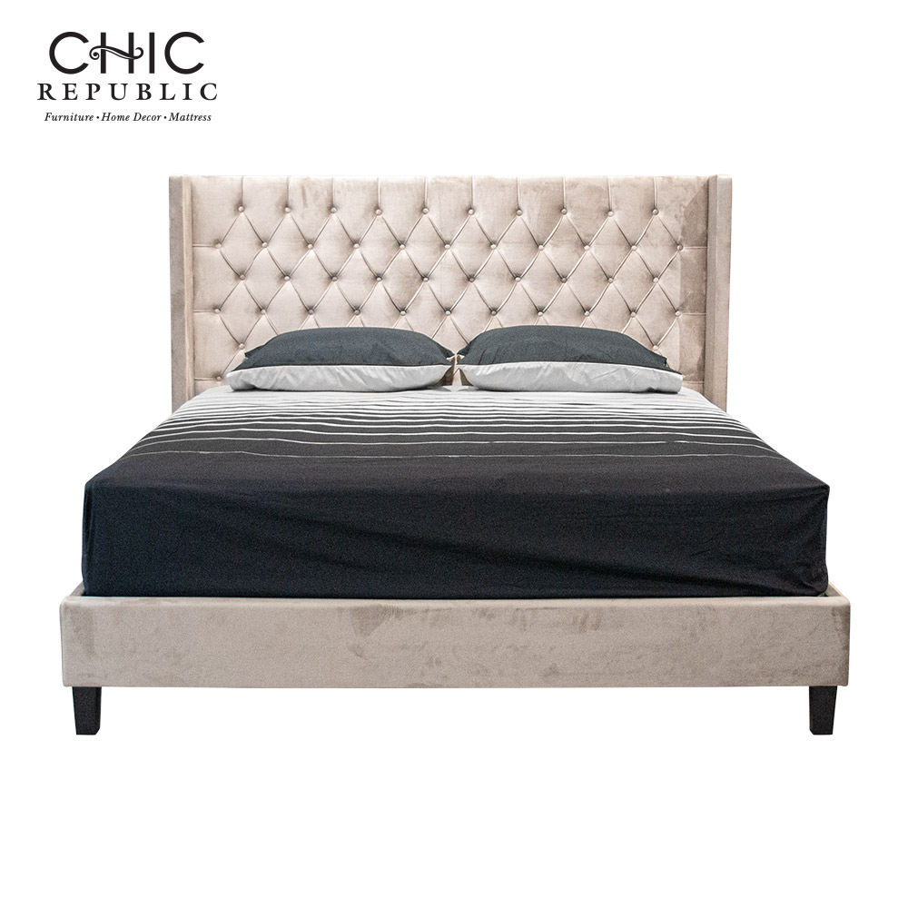 CHIC REPUBLIC เตียงนอนขนาด 6 ฟุต รุ่น MOVIDA น้ำตาลอ่อน/ดำ - บริษัท ชิค ...