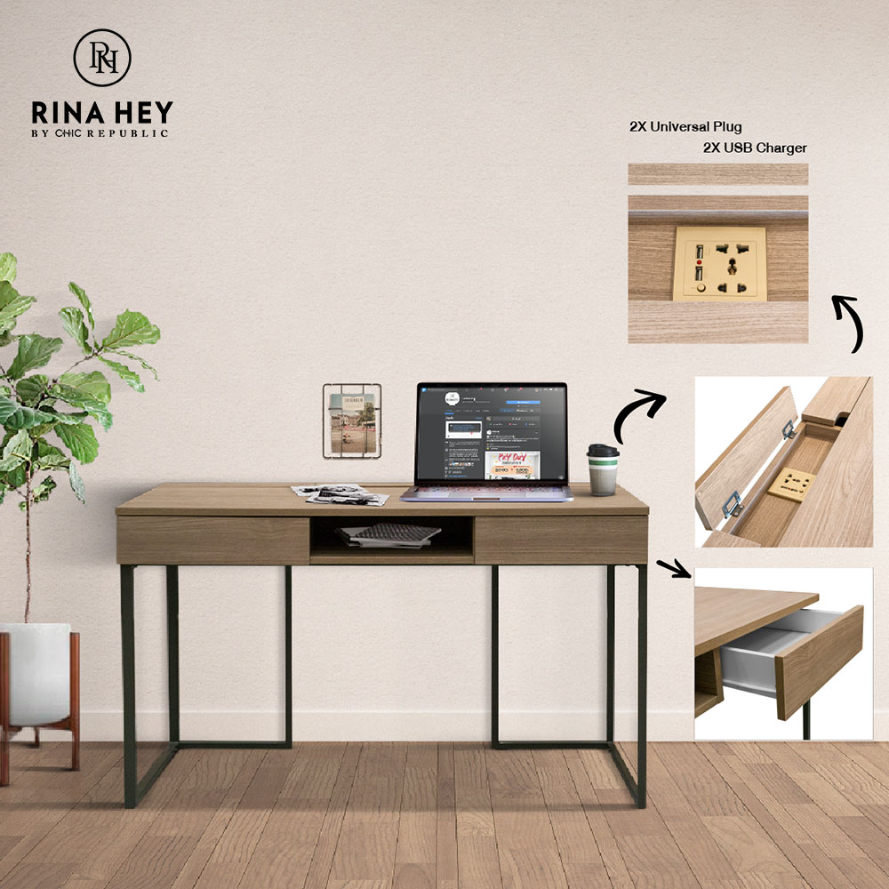 RINA HEY โต๊ะเครื่องแป้ง KAMU/40 รุ่น W40xD40xH160 CM - สี ขาว/น้ำตาลอ่อน - บริษัท ชิค รีพับบลิค ...