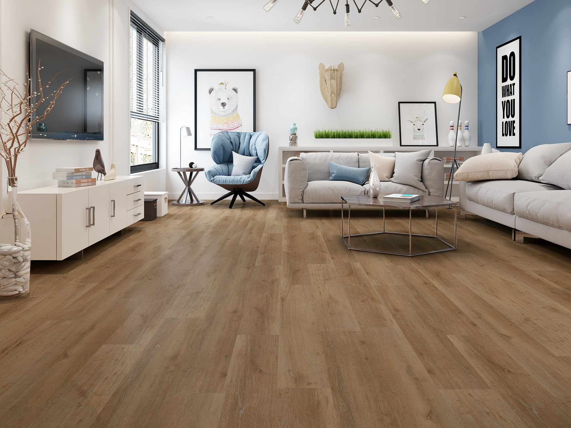 VISION Premium SPC 5mm 1220x180x5mm Gorgeous Teak พร้อมโฟมIXPE ...