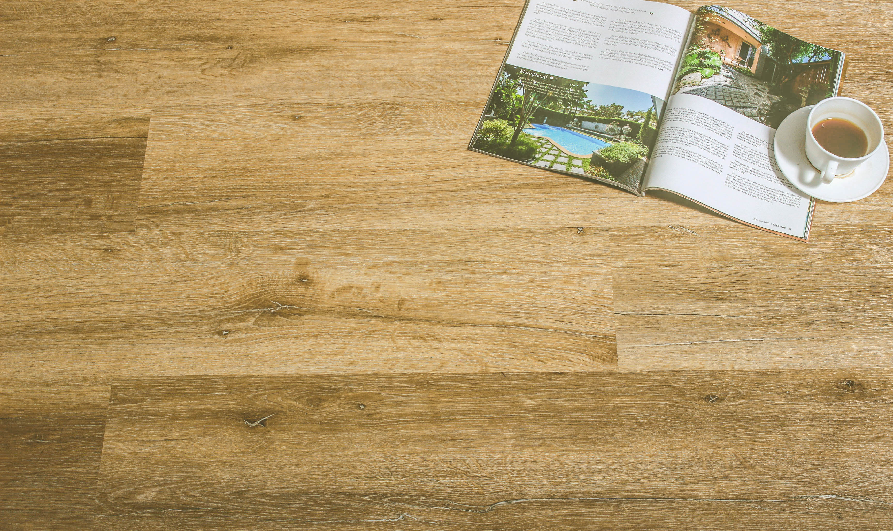 VISION Premium SPC 5mm 1220x180x5mm Gorgeous Teak พร้อมโฟมIXPE ...