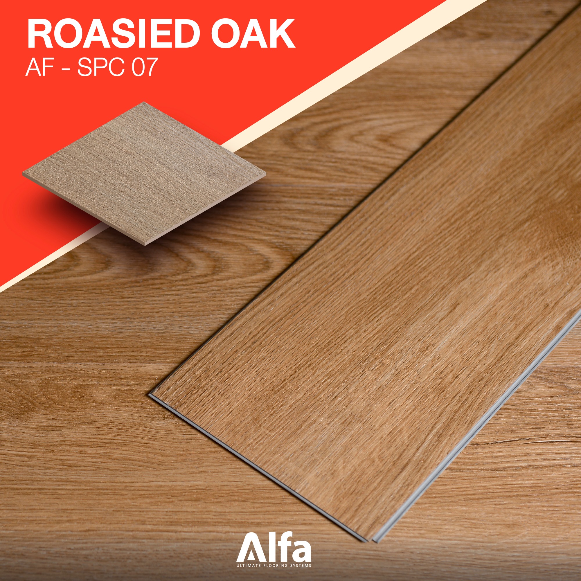 Alfa กระเบื้องยางลายไม้เอสพีซี 4 มิล (1220x180x4) แบบคลิ๊กล็อค ติดตั้งง่าย สะดวก SPC4MM-07 ...