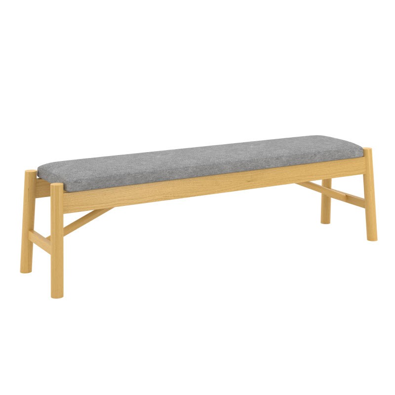 Mood and Tone Furniture ม้านั่งเบาะผ้า รุ่น EMERY BENCH Gray/Natural ...