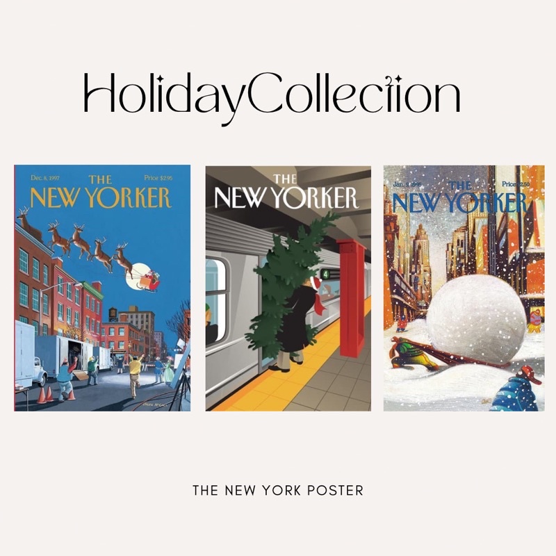 Lazymonday.shop โปสเตอร์ The New Yorker (Holiday collection) Ny2 ขนาด 12x18 นิ้ว ภาพแต่งห้องวัน ...