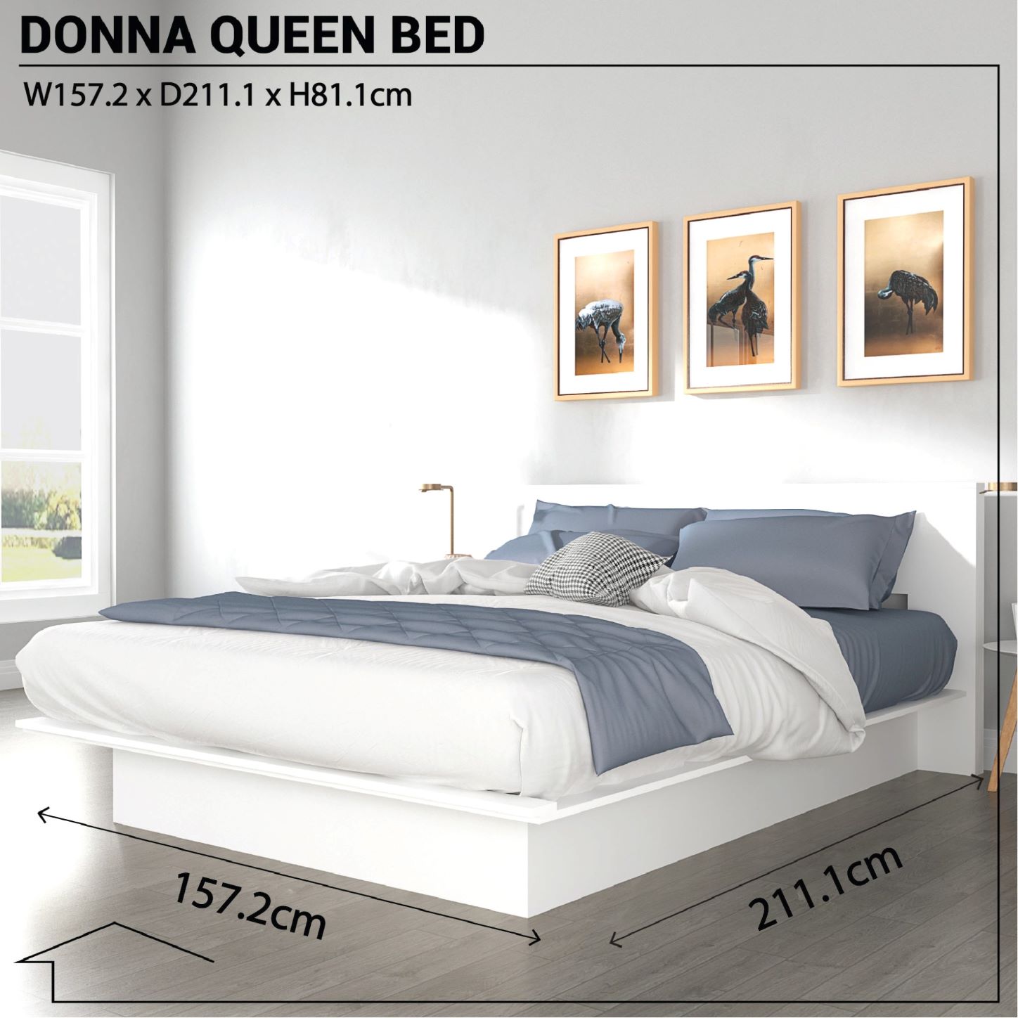 Tomato Home เตียงนอน 5ฟุต + หัวเตียง รุ่น Donna platform queen bed ...